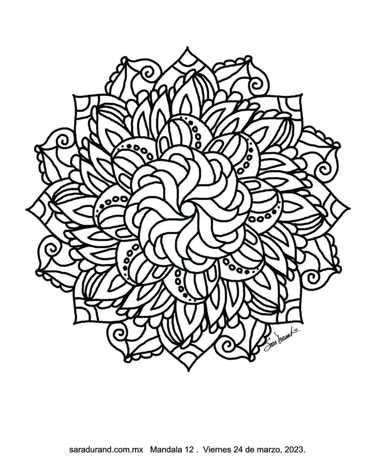 Mandala para iluminar 24 de marzo 2023 - Sara Durand